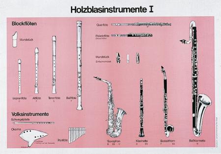 Holzblasinstrumente I: Lehrtafeln Instrumentenkunde | Backwinkel