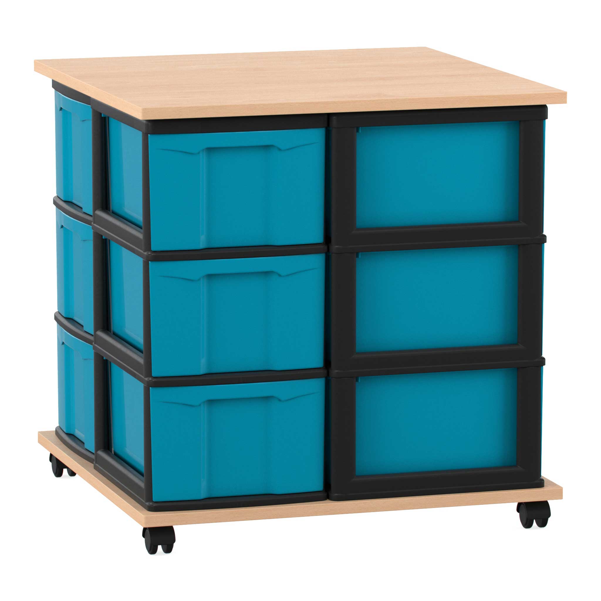 Flexeo® Container-System mit Ablage und 12 hohen Boxen