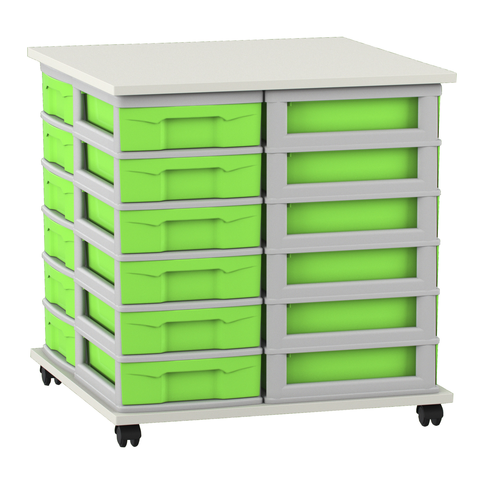 Flexeo® Container-System mit Ablage und 24 flachen Boxen