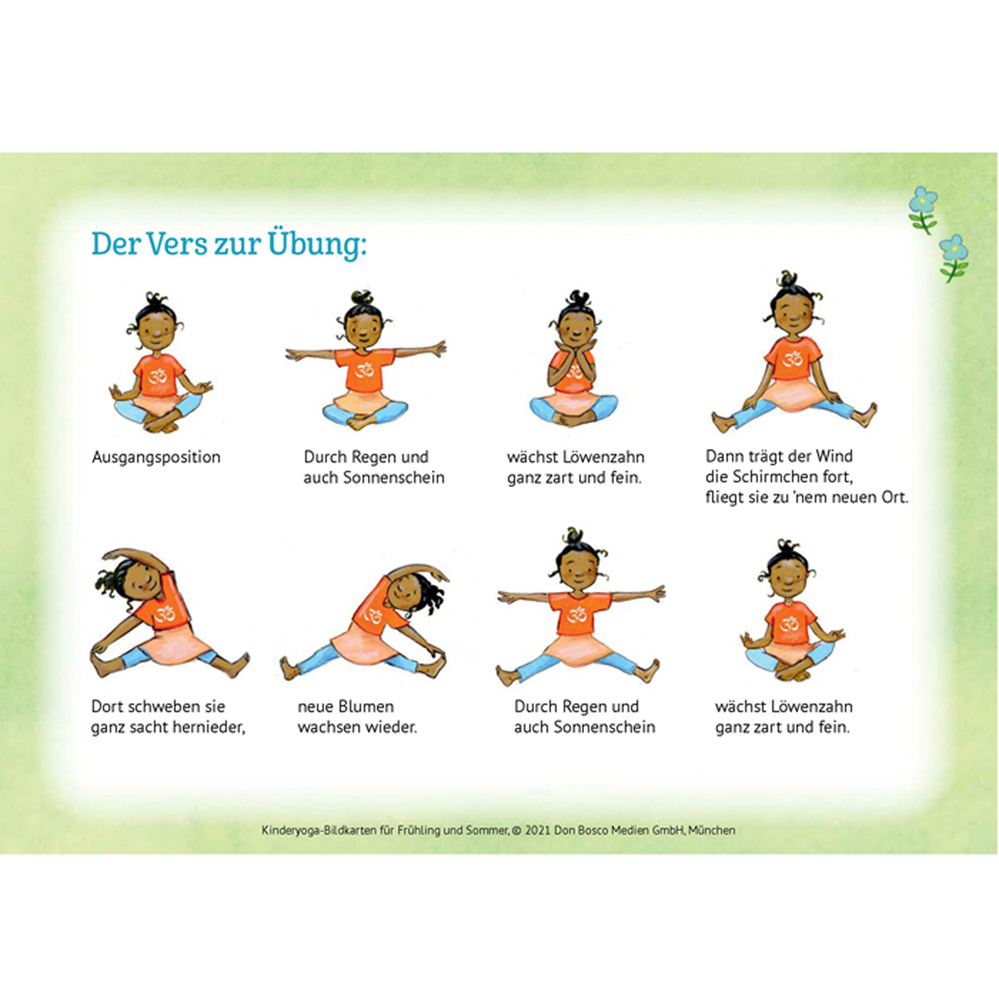 Kinderyoga-Bildkarten für Frühling und Sommer