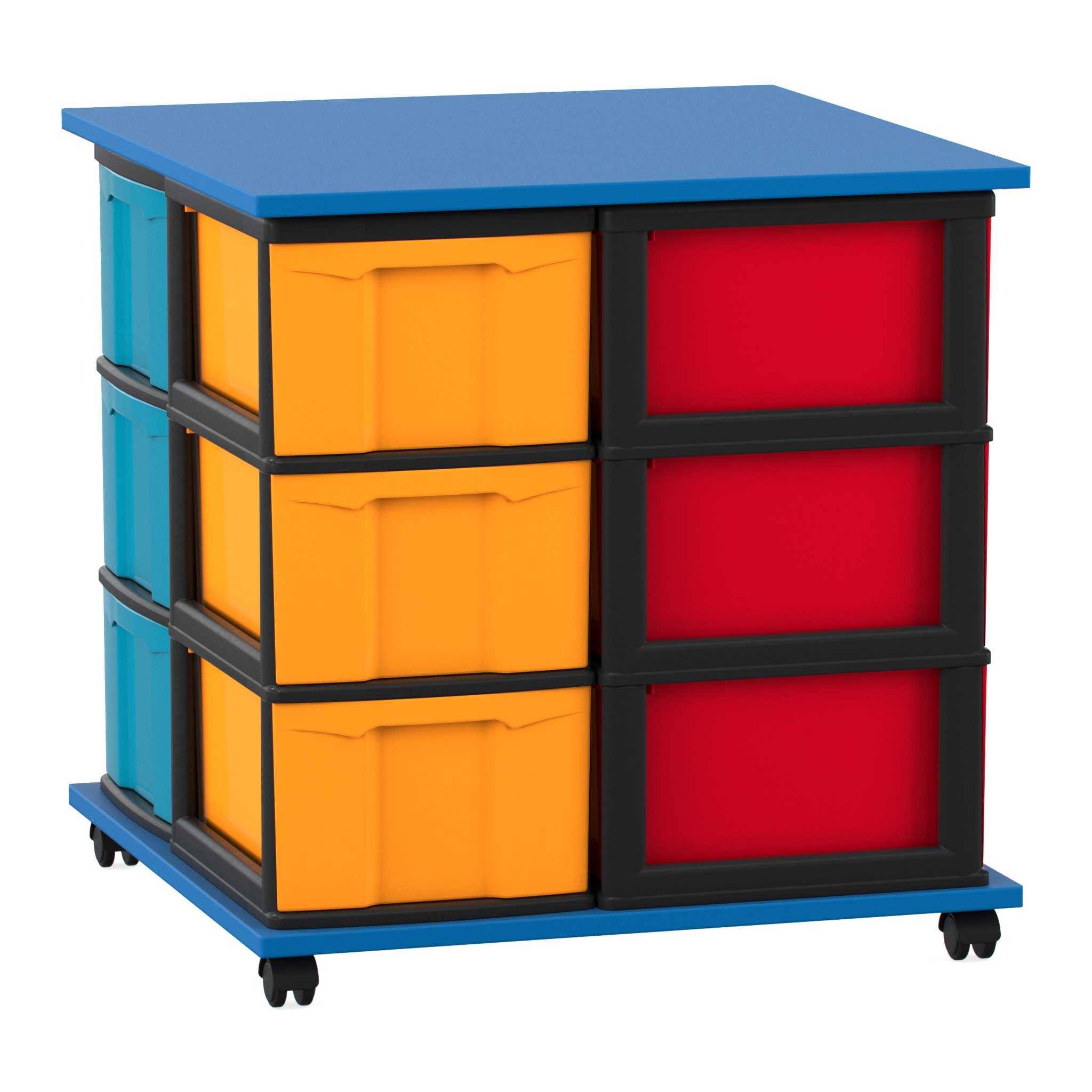 Flexeo® Container-System mit Ablage und 12 hohen Boxen