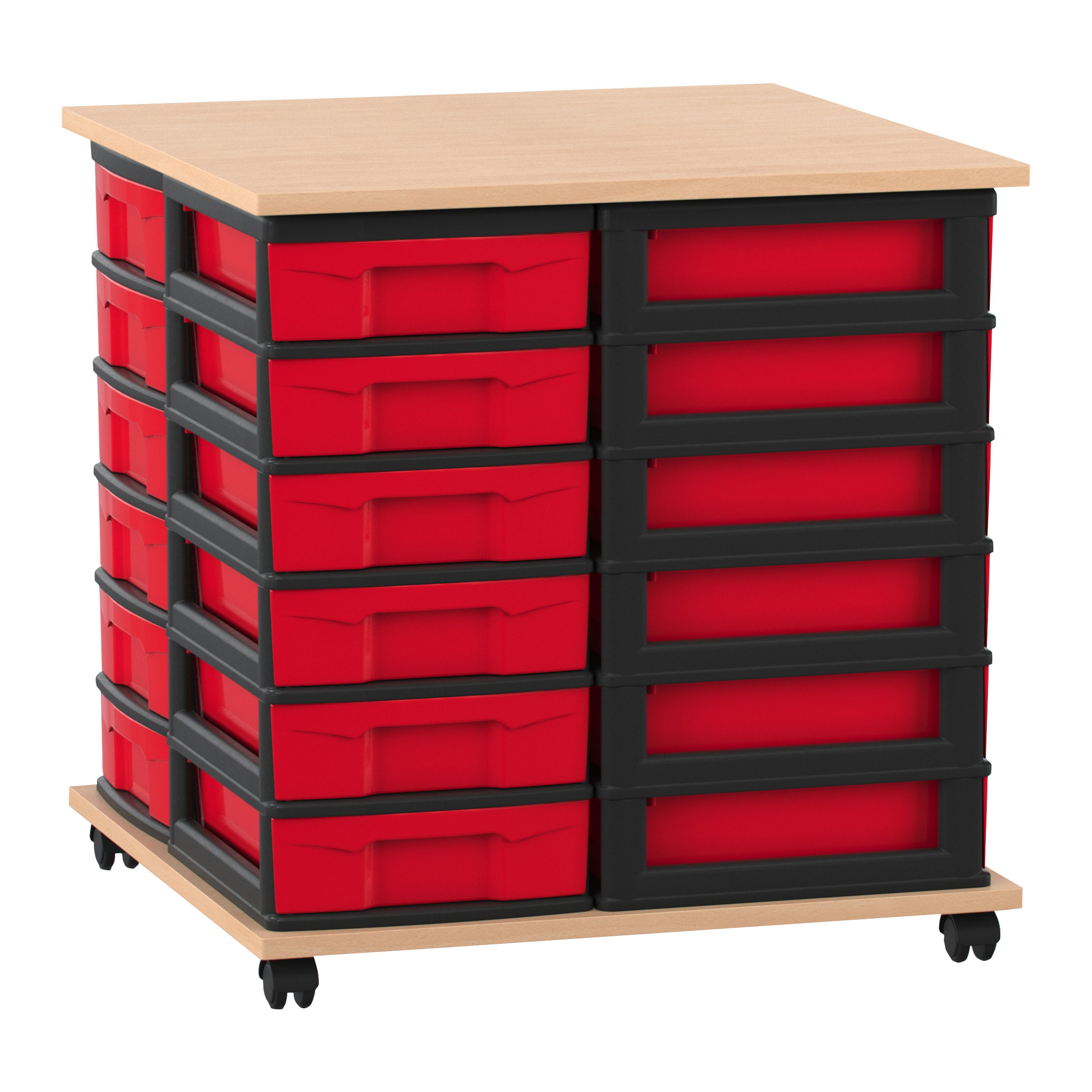 Flexeo® Container-System mit Ablage und 24 flachen Boxen