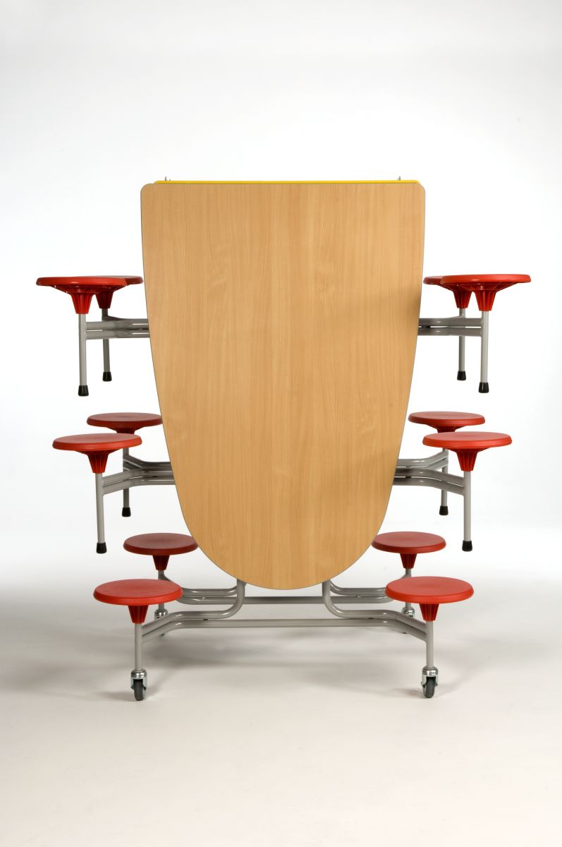 Roll-Klapptisch-Sitz-Kombination, oval, 12 Sitze