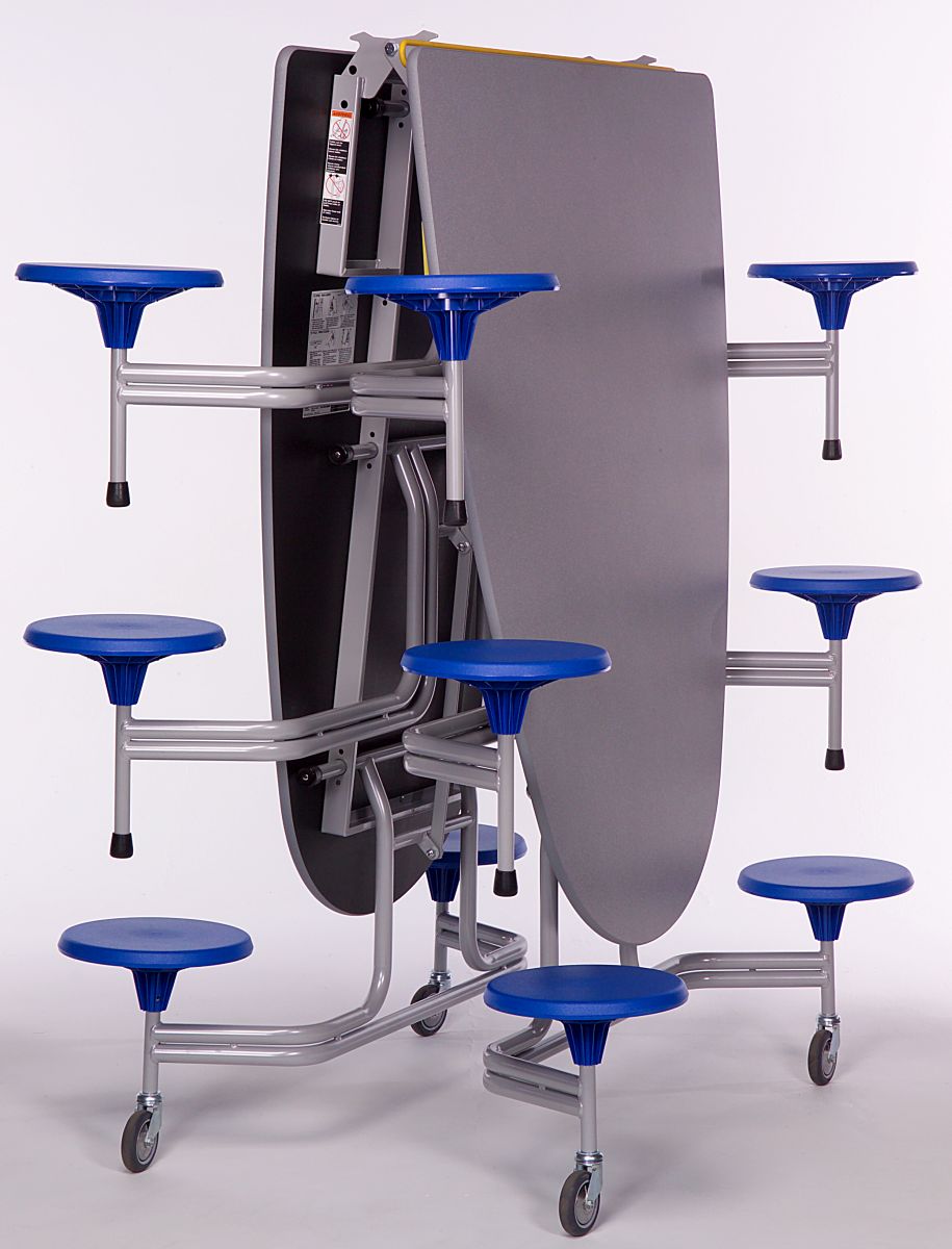 Roll-Klapptisch-Sitz-Kombination, oval, 12 Sitze