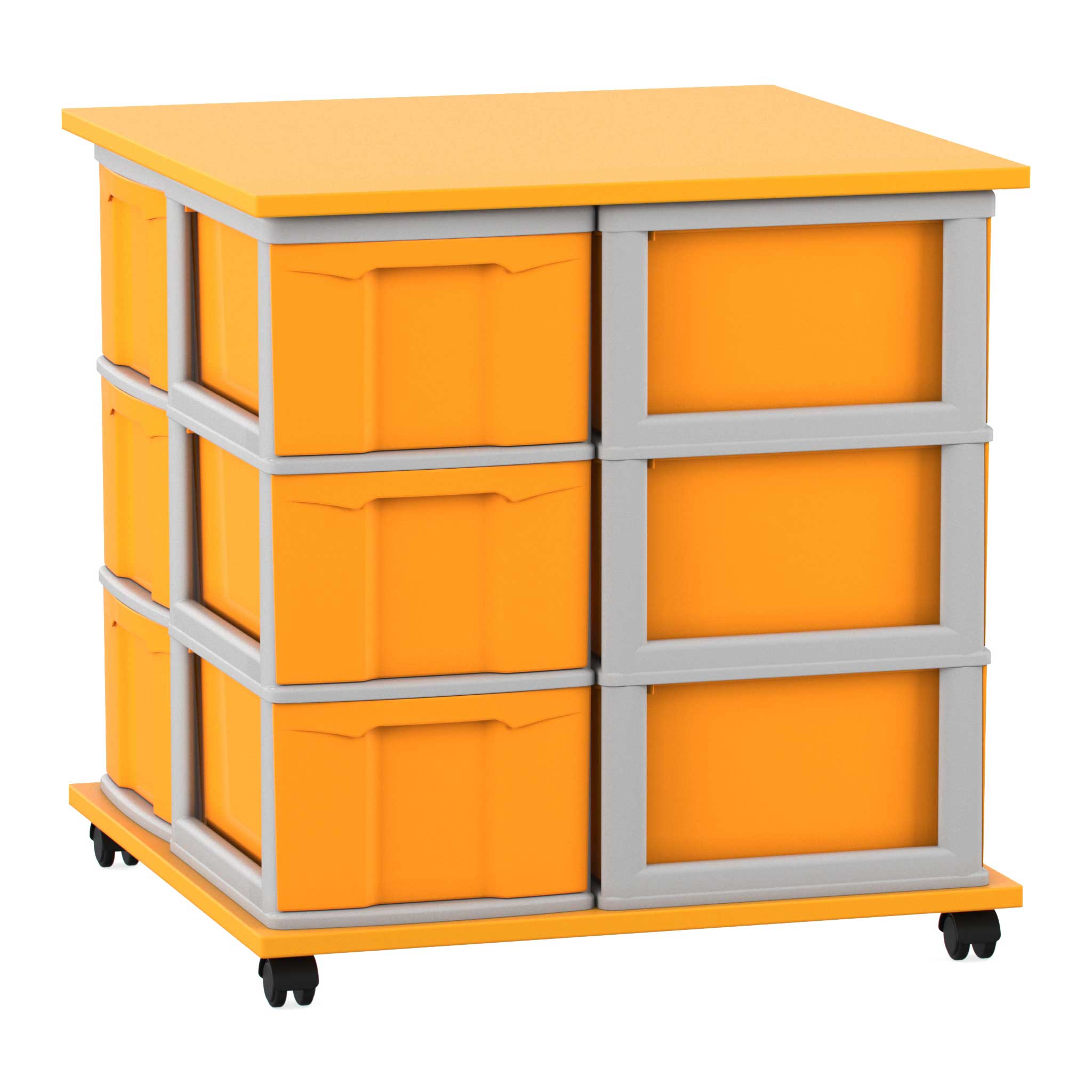 Flexeo® Container-System mit Ablage und 12 hohen Boxen