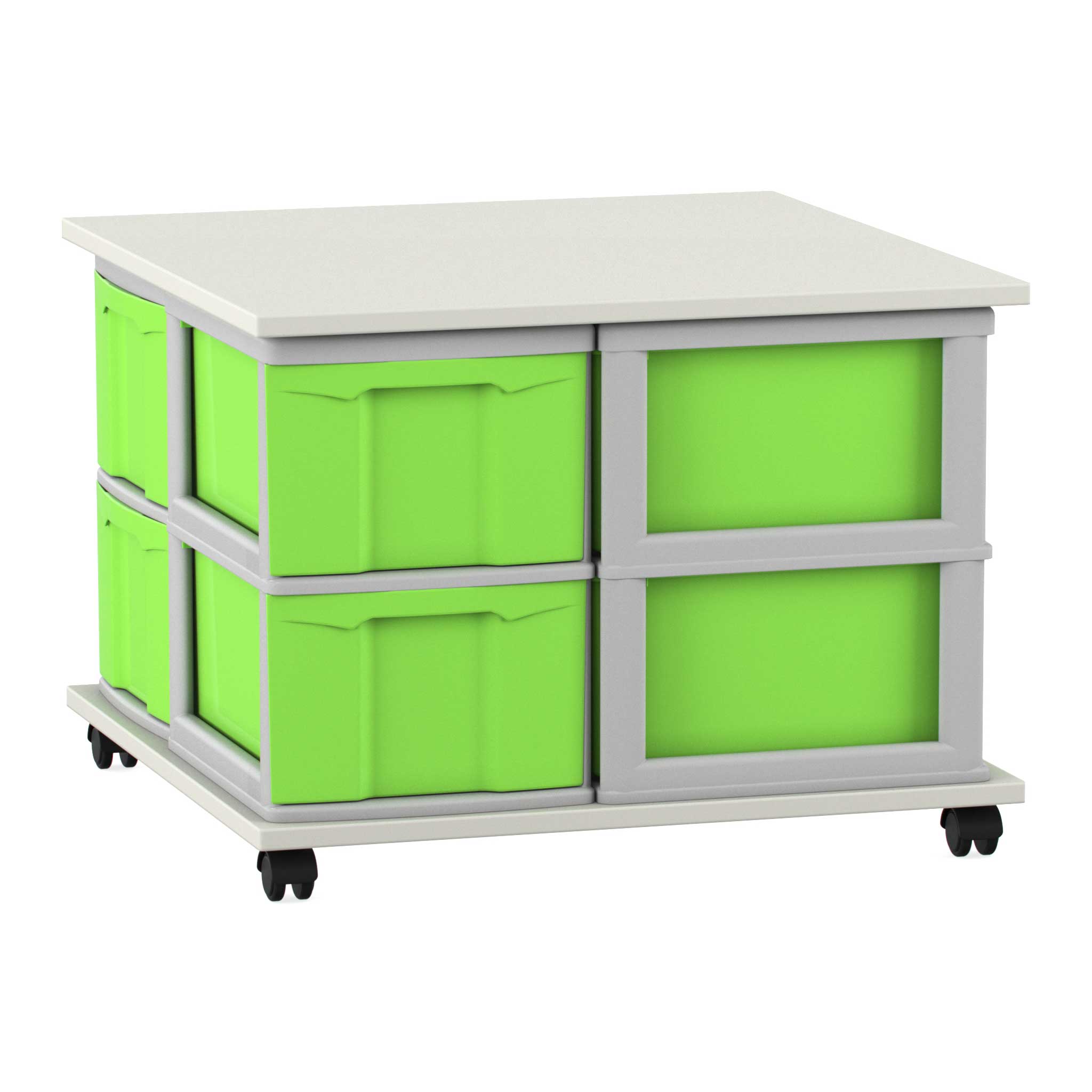 Flexeo® Container-System mit Ablage und 8 hohen Boxen