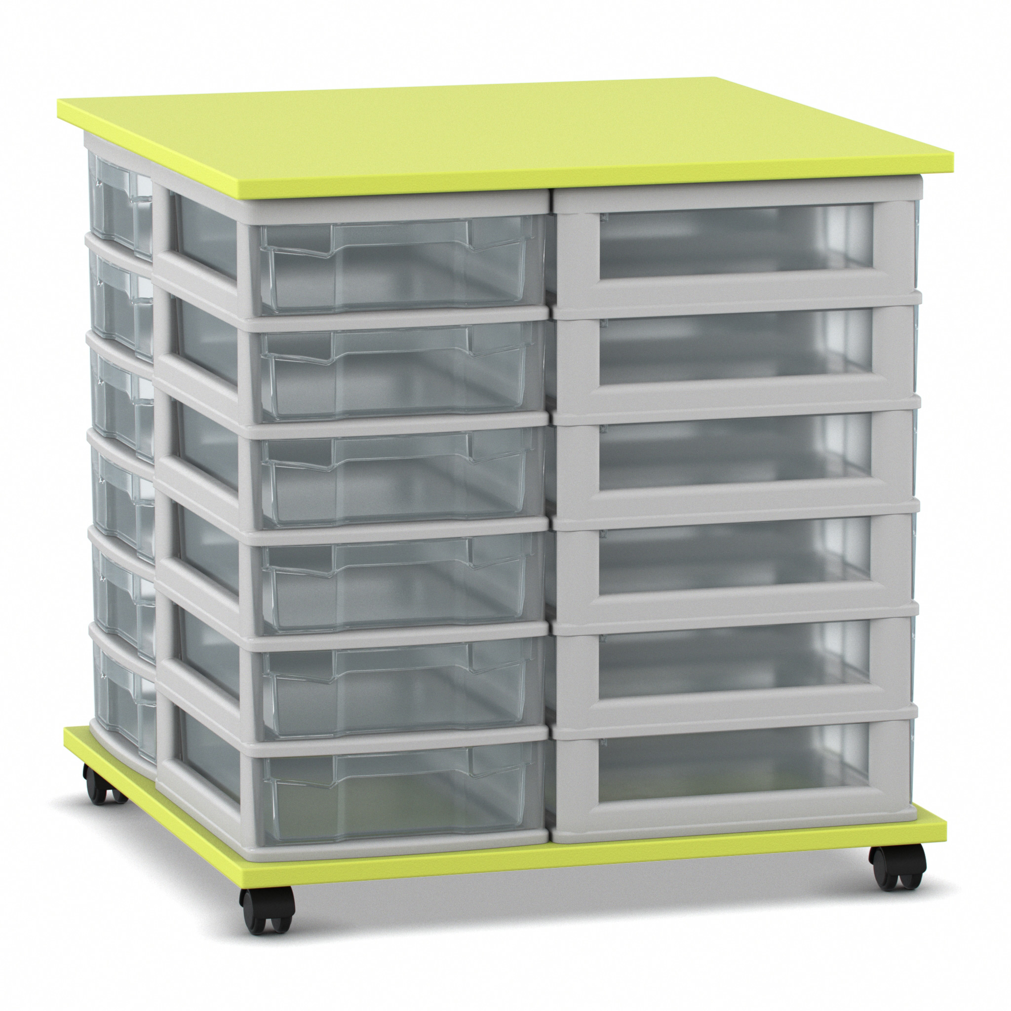 Flexeo® Container-System mit Ablage und 24 flachen Boxen